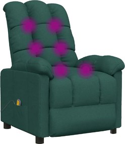 Masážní křeslo tmavě zelené textil 289812