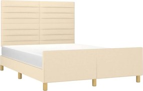 Rám postele bez matrace krémový 140 x 200 cm textil 3125143