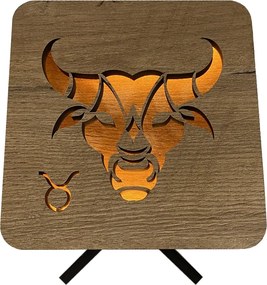 Li-Go Znamení "Býk" lampa 19x19 cm provedení povrchu: ořech