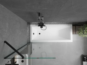 Mexen Next, vanová zástěna 1-křídlová 70 x 150 cm, fixní křídlo, 6 mm čiré sklo, černý profil, 895-070-000-00-00-70