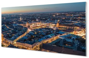 akrylový obraz Krakov noční panorama 125x50 cm