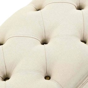 Úložná lavice 110 cm krémová masivní jedlové dřevo a látka 339296