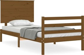 vidaXL Rám postele s čelem 100 x 200 cm masivní dřevo [3195213] Barva: Bílá