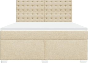 Box spring postel s matrací krémová 180x200 cm textil 3290586
