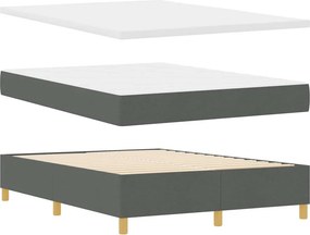 Postel s boxspringem s čelo Tmavě šedá 140 x 200 cm textil 3341897