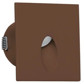 Linea Light 87989W70 Quara, cortenové zápustné LED svítidlo do stěny, 1x2W 3000K, corten, rozměr 7x7cm, IP65