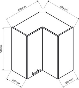 ALFASHOP ZOYA horní rohová WRN dub