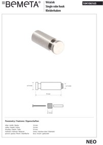 Bemeta Design NEO: Háček -