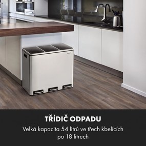 Klarstein Grandmaster, pedálový odpadkový koš, 54l/ 3 x 18l, tichý, PP, ušlechtilá ocel
