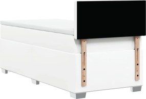 Box spring postel s matrací bílá 100x200 cm umělá kůže 3286109