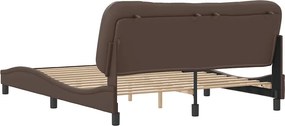 Rám postele bez matrace Hvar hnědý 160x200 cm umělá kůže 3208011