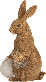 Dekorace socha králík s vajíčkem a kuřátky - 9*7*14 cm
