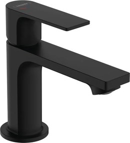Hansgrohe Rebris E, umyvadlová baterie 80 s odtokovou soupravou s táhlem, CoolStart, EcoSmart, černá matná, 72587670