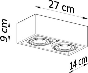 Stropní svítidlo SOLLUX Quatro 2 GU10 2x40W bez zdroje SL.0884 beton