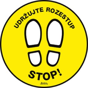 Samolepka STOP! Udržujte rozestup