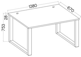 MELTA | psací stůl AR150 | 138 cm | artisan