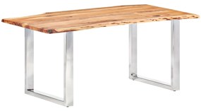 Jídelní stůl s živými hranami masivní akáciové dřevo 200/3,8 cm