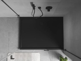 Mexen Flow, obdélníková sprchová vanička slim 75 x 70 cm, černá matná, 46R707075