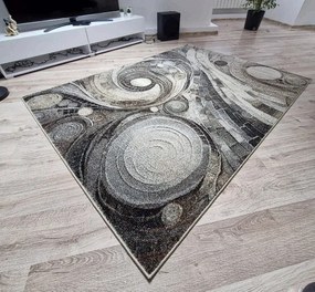 HU Šedohnědý moderní koberec Villa 885 s geometrickým vzorem Rozměr: 60x100 cm
