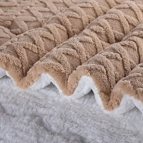 Prošívaná beránková souprava INVERNO béžová 2 ks