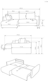 Univerzální rozk. rohová sedací souprava s úložným prostorem do L FRIDA hnědá