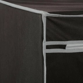 Textilní šatní skříň na oděvy, 68x45x148 cm, černá