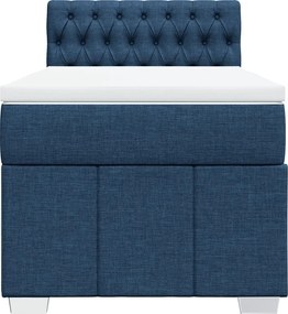 Box spring postel s matrací modrá 90x200 cm textil 3289264