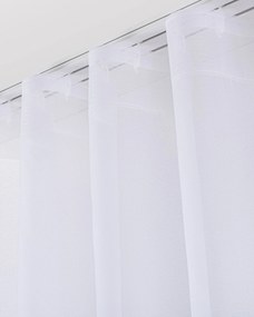 Záclona na řasící pásce Wave barva bílá látka poloprůhledná, pletený vzor, vzorované