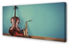 Obrazy na plátně housle trubka 125x50 cm