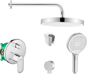 SANITINO - Sprchový set s baterií a tělesem pod omítku Hansgrohe, příslušenství kielle, chrom SANI21HKK009