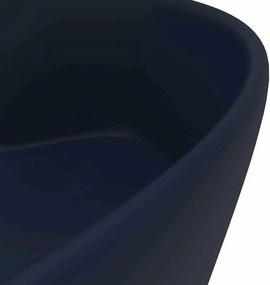 Luxusní umyvadlo přepad matné tmavě modré 36 x 13 cm keramické 147034