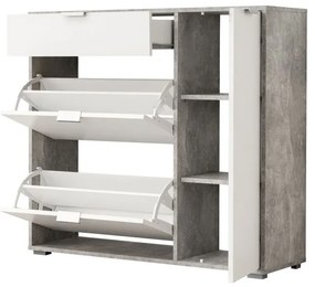 Kombinovaný botník Triss - bílá/beton