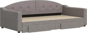 Válenda s přistýlkou a zásuvkami taupe 100 x 200 cm textil 3197574