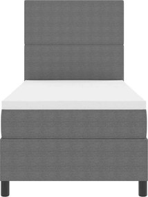 Postel s boxspringem s čelo Světle šedá a bílá 100 x 200 cm 3337543