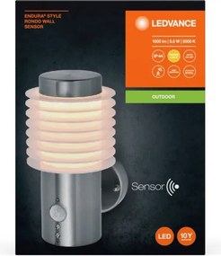 Ledvance - LED Venkovní nástěnné svítidlo se senzorem RONDO LED/9,5W/230V IP44