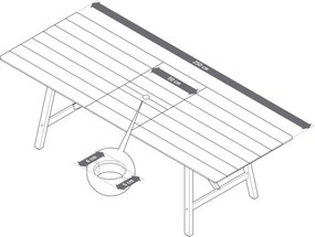 Tchibo - Rozkládací zahradní stůl s rustikální konstrukcí - barva: černá