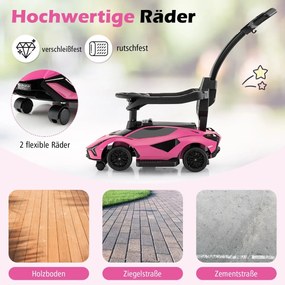 Costway 3 v 1 Lamborghini Push Car se světlomety a hudbou a – růžový