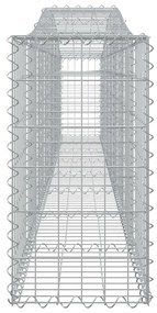 Klenuté gabionové koše 9 ks 400x30x60/80 cm pozinkované železo,  3145807