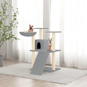 Škrabadlo pro kočky se sisalovými sloupky světle šedé 83 cm 171652