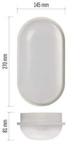 Emos lighting LED přisazené svítidlo QARI, oválné bílé 20W neutrální bílá, IP65 1539722010