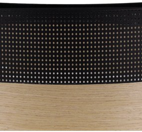 Stropní svítidlo Wood, 1x dýha zlatý dub/černé plastové stínítko, (bílé plexisklo), (fi 50cm)