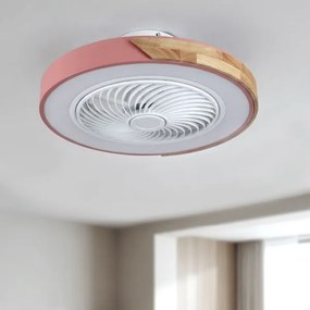 Brilagi - LED Stmív. svítidlo s ventilátorem LED/38W/230V 50 cm růžová/dub +DO