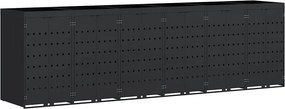 Úložný box na 6 popelnic Černá 408 x 77,5 x 121,5 cm 3394742