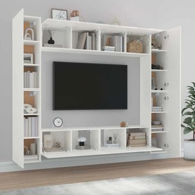 8dílný set TV skříněk bílý kompozitní dřevo 3114230