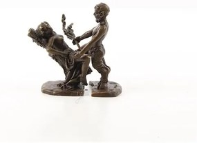 Bronzová socha skupina - Nahá žena a satyr 3