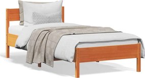 vidaXL Rám postele s čelem 75 x 190 cm masivní borovice [842782] Barva: Hnědá