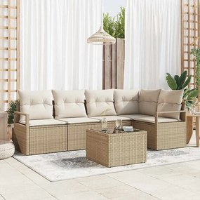 Set pohovek 6 ks Béžová polyratan 3346391