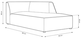 MUZZA Lenoška buro pravá 181 cm samet hořčicová