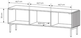 MUTI c | TV stolek RTV 147 | 147 cm | černá