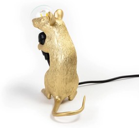 LED deko stolní lampa Mouse Lamp USB sedící zlatá